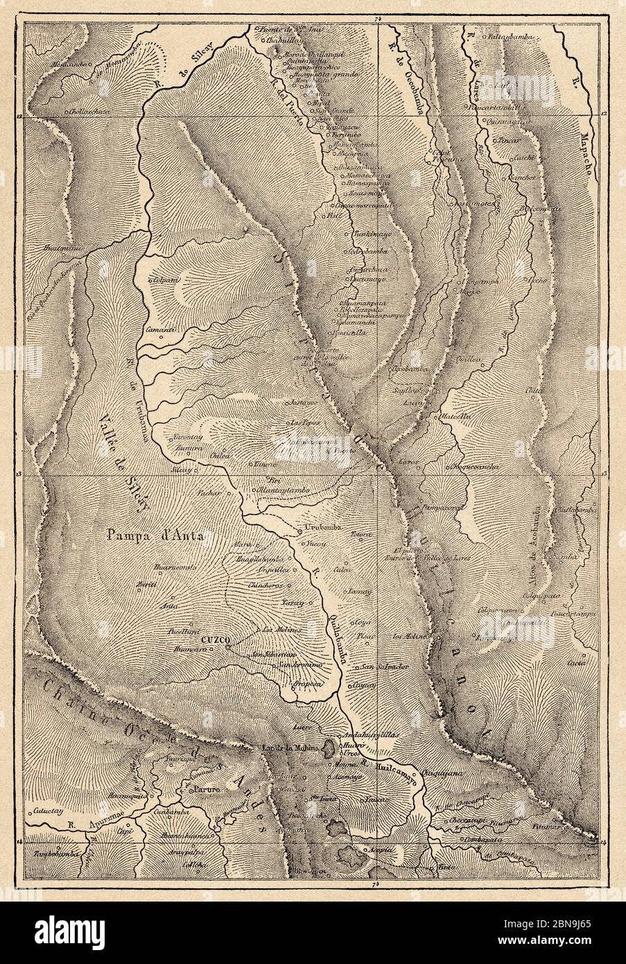Andes mountain range map hi-res stock photography and images - Alamy