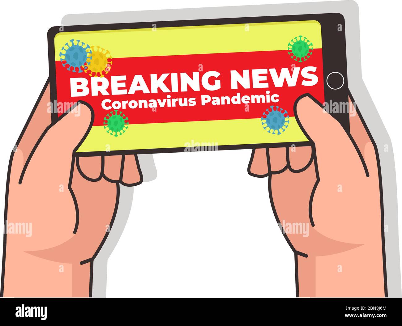 Watching News Using Smart Phone Simple Vector Illustration Stock Vector ...