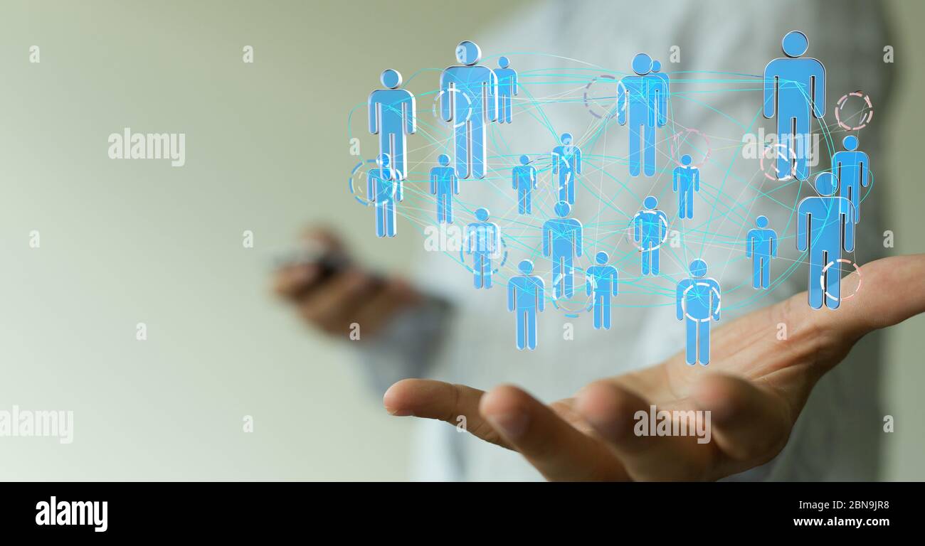 A abstract social network scheme, which contains business people Stock ...