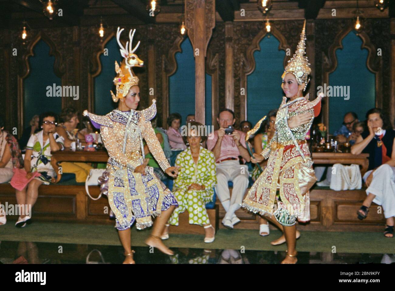 1973 Thailand - Tourists watching Thai dancers performing Stock Photo ...