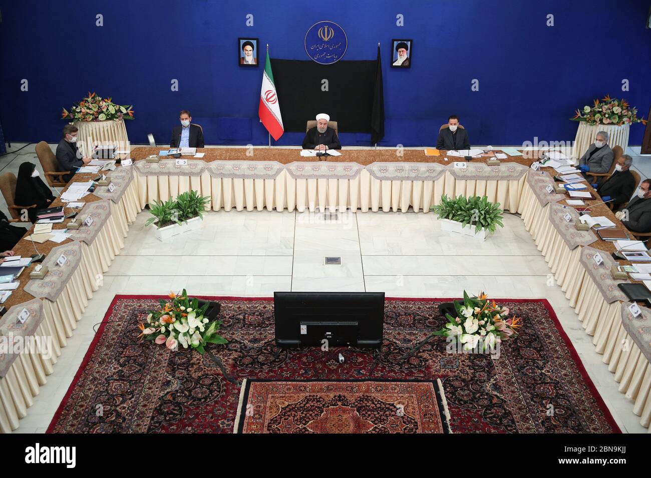 Tehran, Iran. 13th May, 2020. Iranian President HASSAN ROUHANI makes a ...