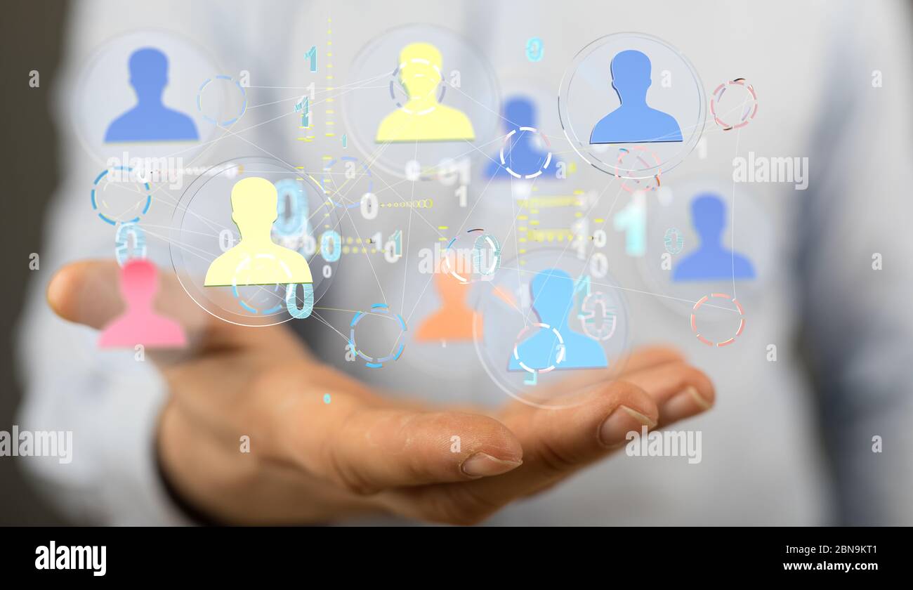 A abstract social network scheme, which contains business people Stock ...