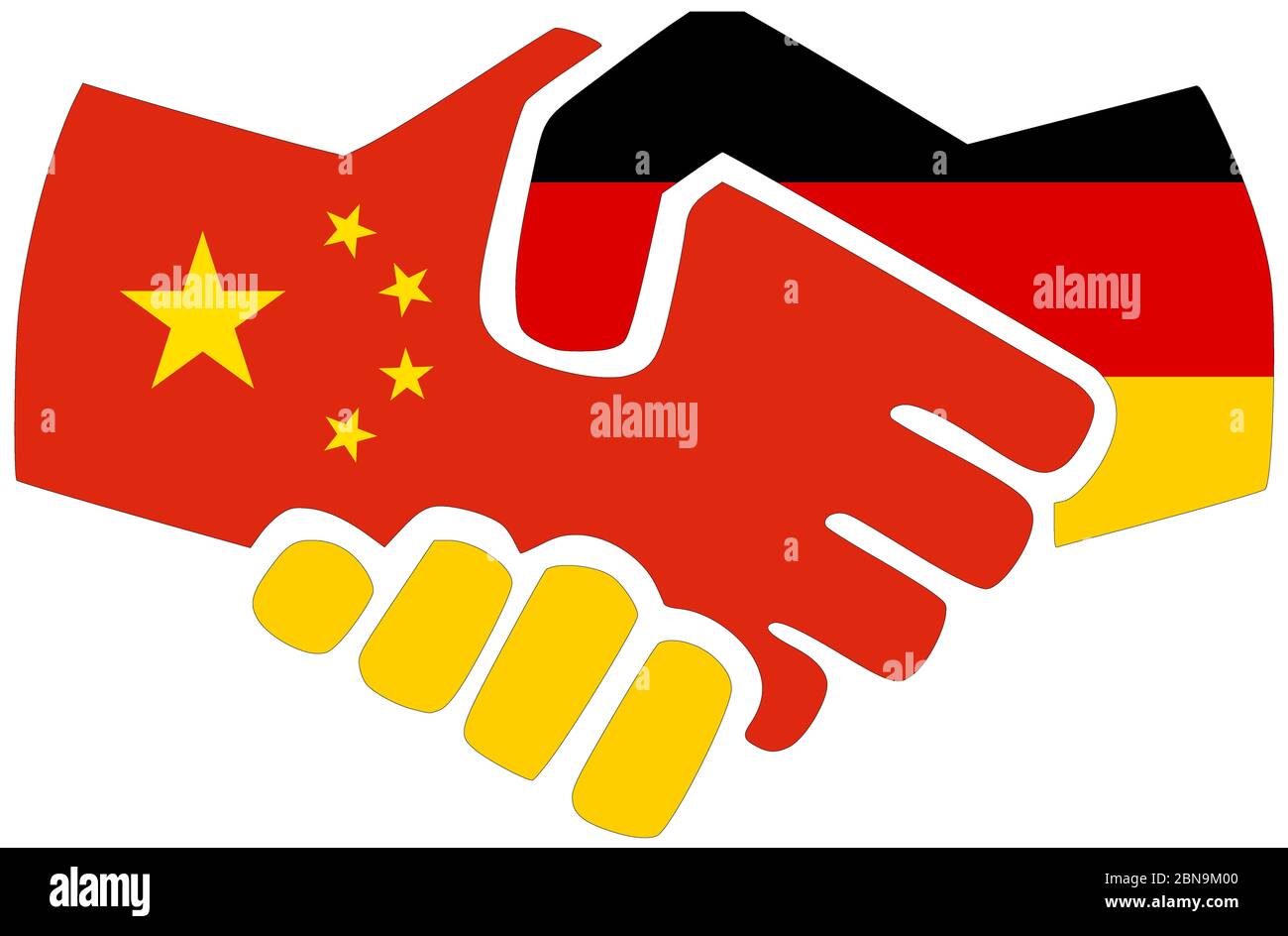 China - Germany / Handshake, symbol of agreement or friendship Stock ...