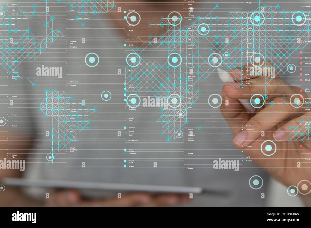 A World map point, line, composition, representing the global Stock ...