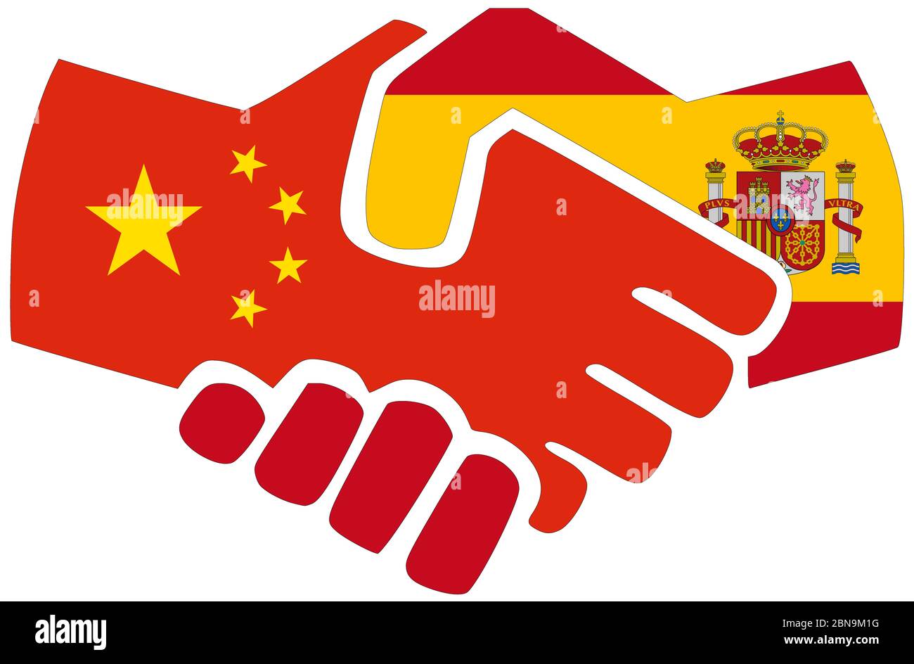 China - Spain / Handshake, symbol of agreement or friendship Stock ...