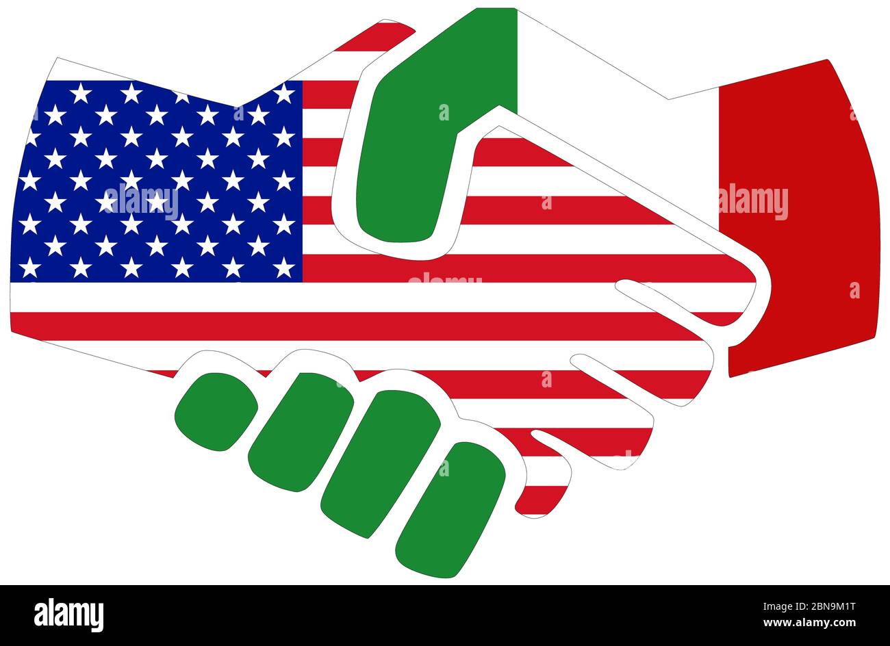 USA - Italy / Handshake, symbol of agreement or friendship Stock Photo ...