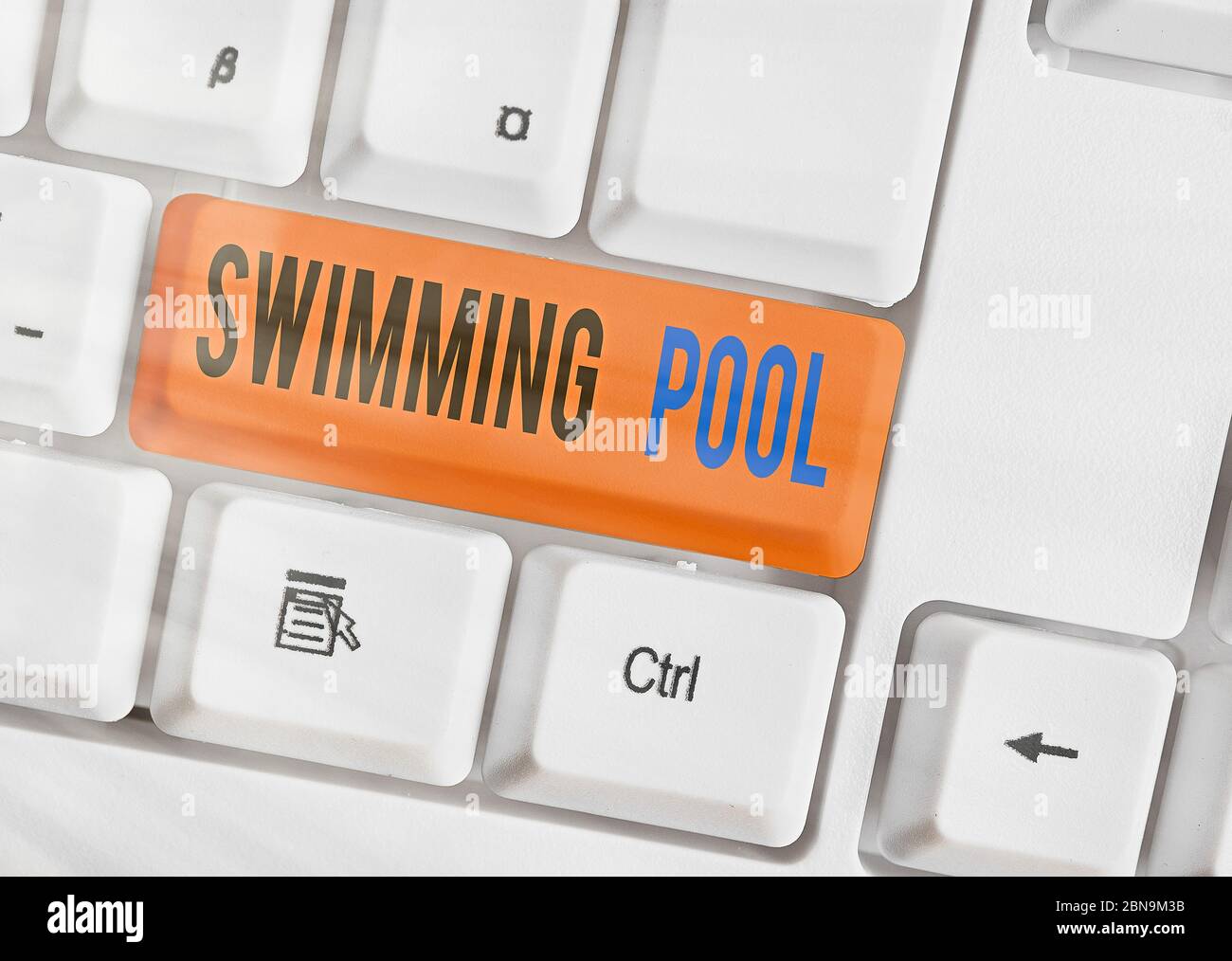 Writing note showing Swimming Pool. Business concept for Structure ...