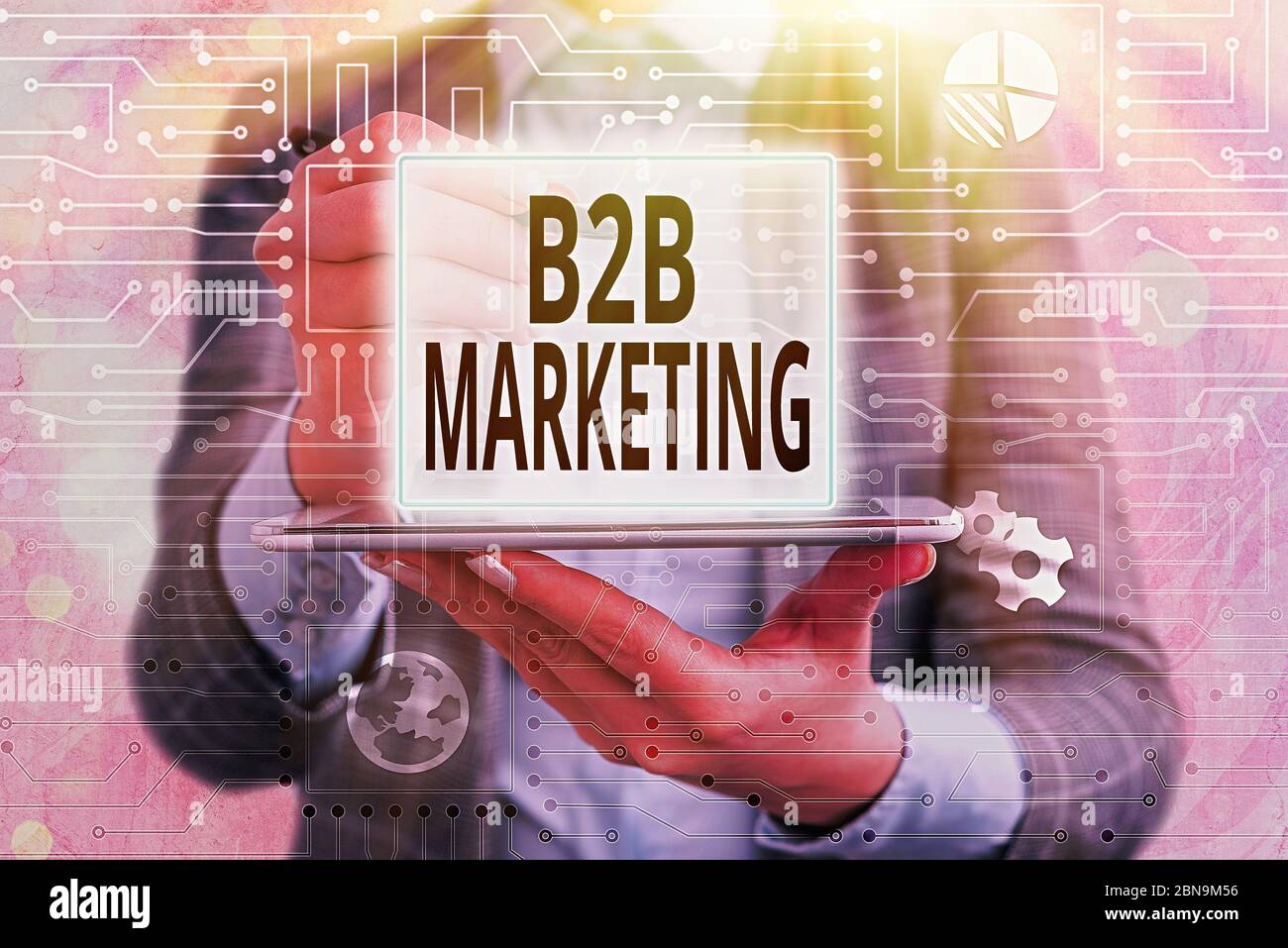 Text sign showing B2B Marketing. Business photo text Partnership ...
