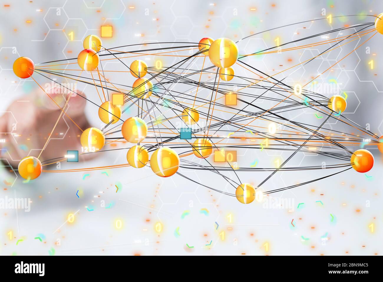 A code data concept in hand digital 3d Stock Photo - Alamy