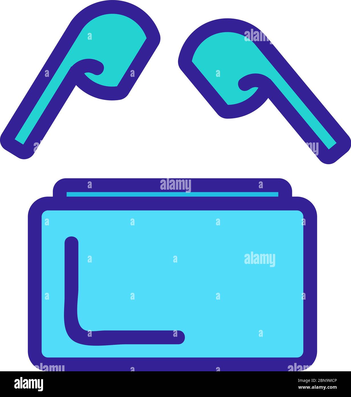airpods with box icon vector outline illustration Stock Vector Image ...