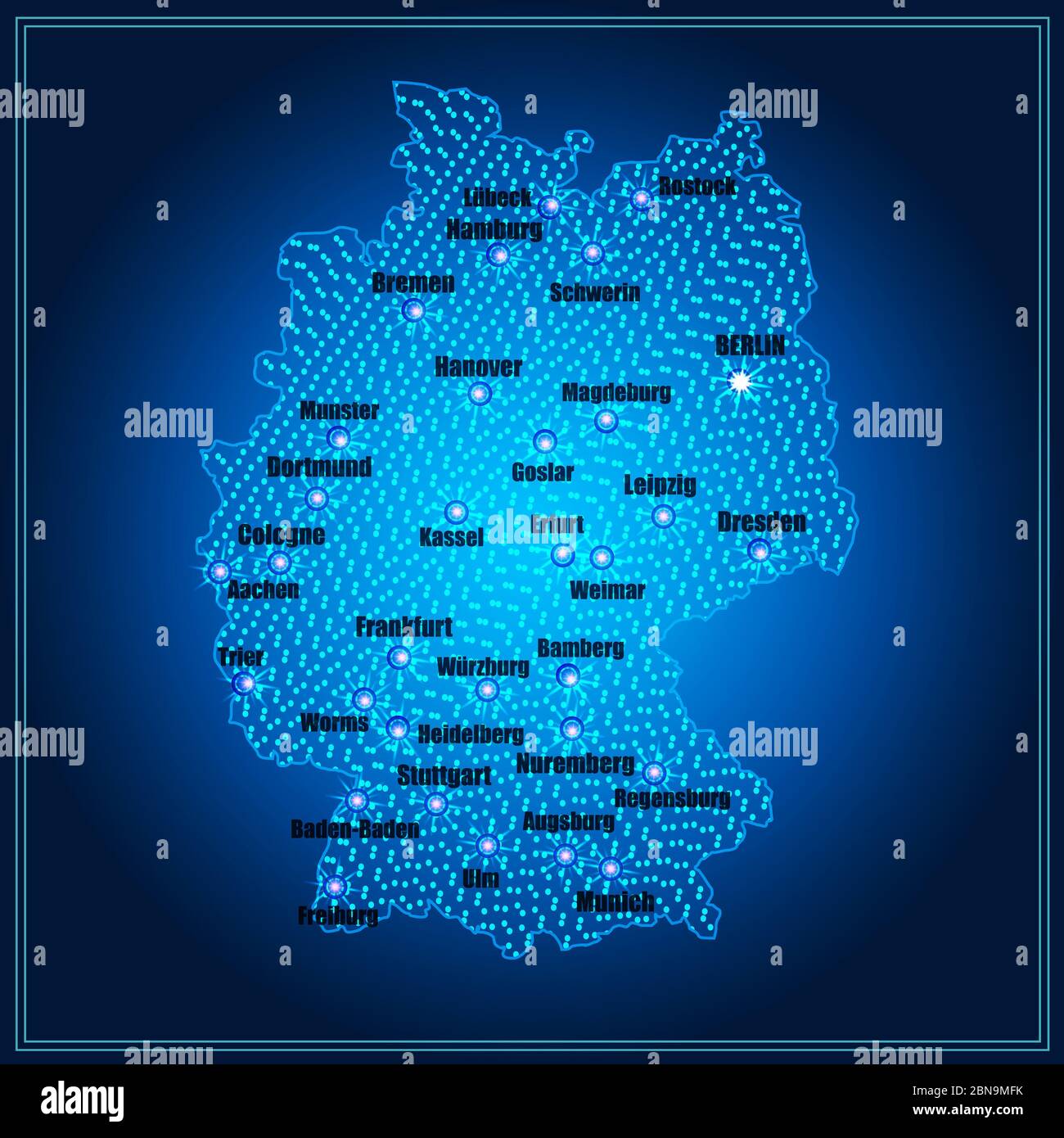 Map of Germany. Bright illustration with colorful Germania map. Germany ...