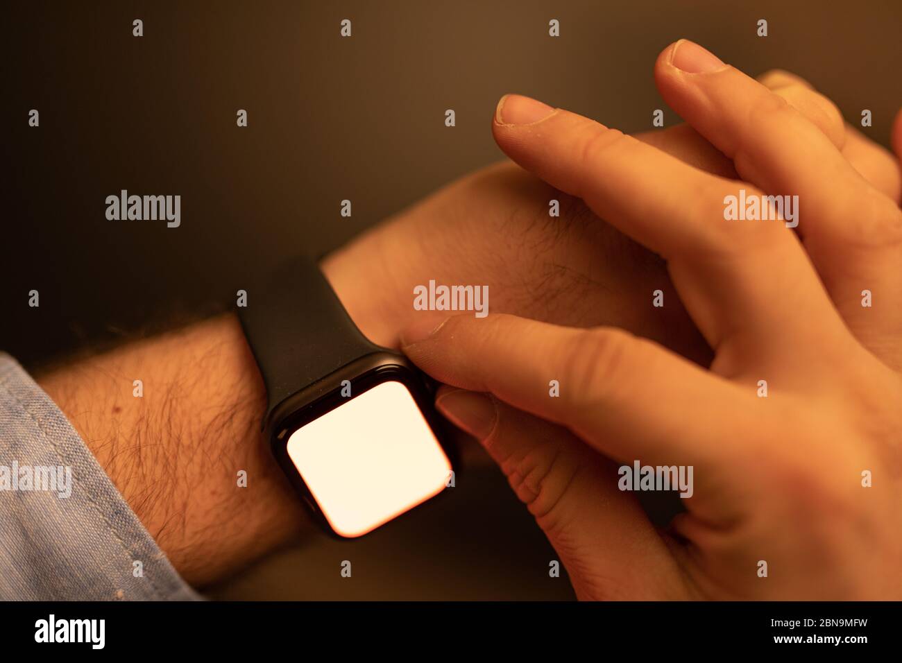 A smart watch modern on hand Stock Photo - Alamy
