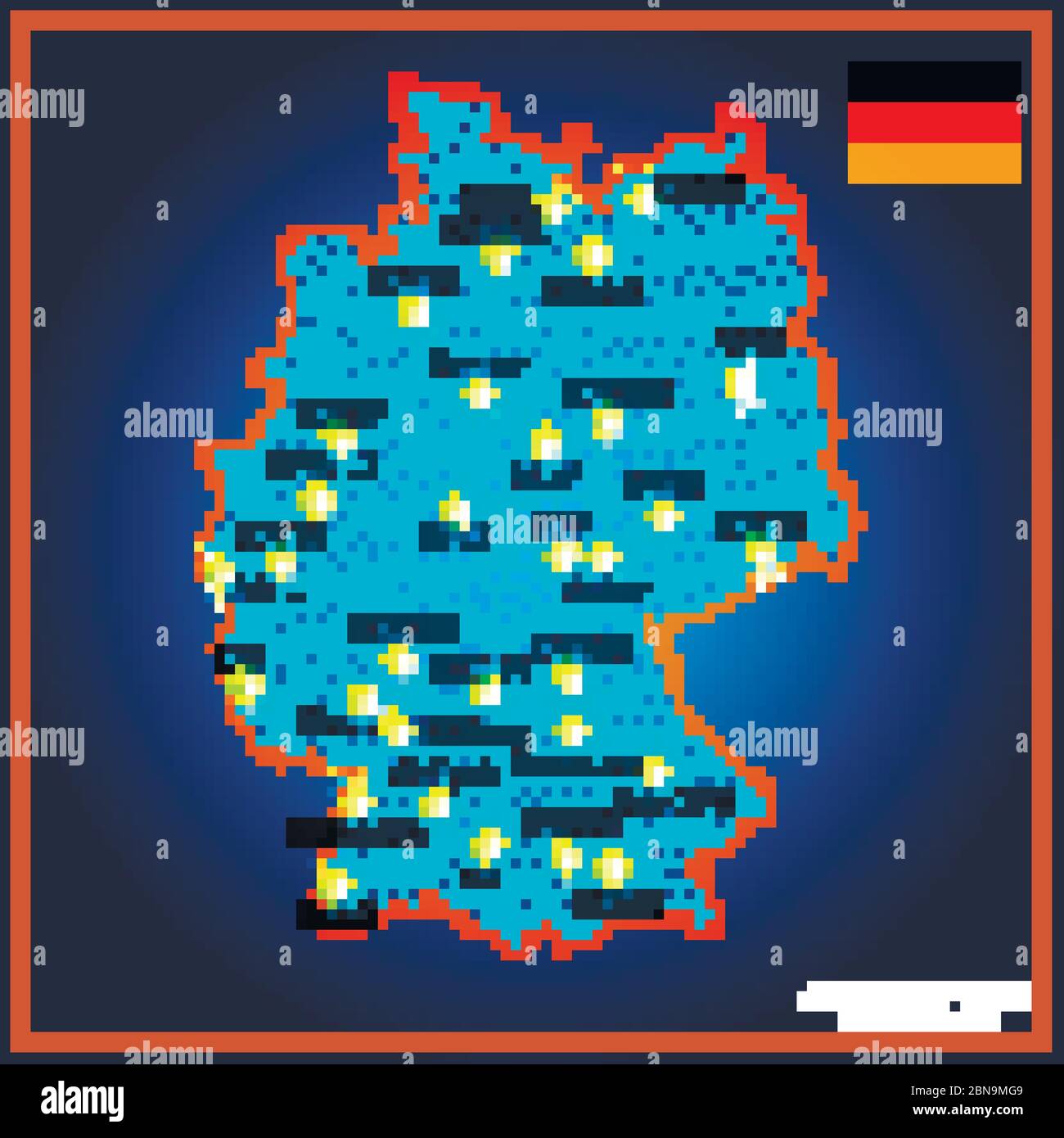 Map of Germany. Bright illustration with colorful Germania map. Germany ...