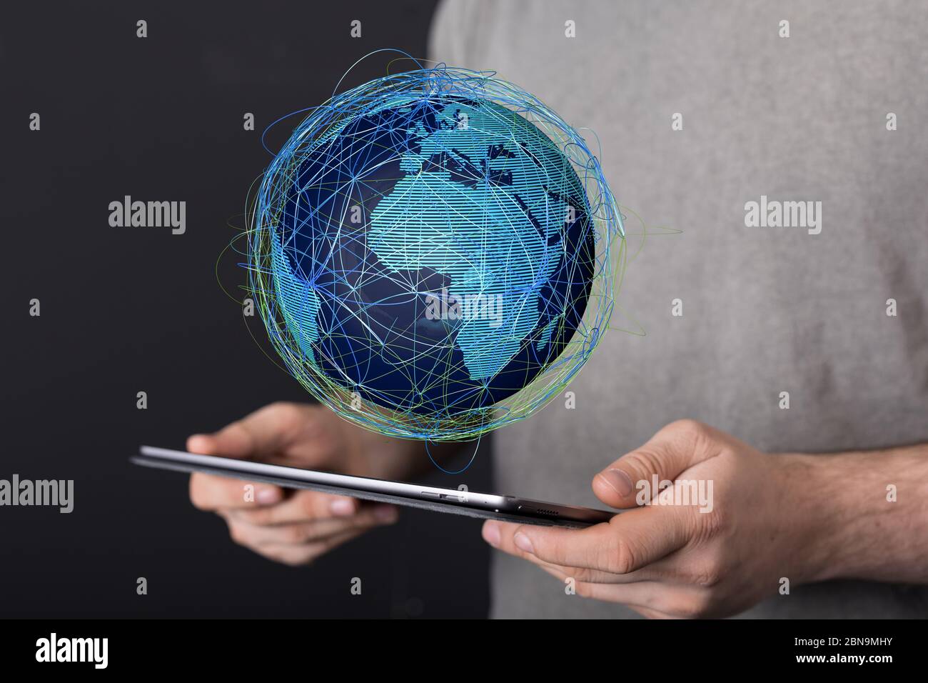 A Human Hand Holding The World In Hands Stock Photo - Alamy