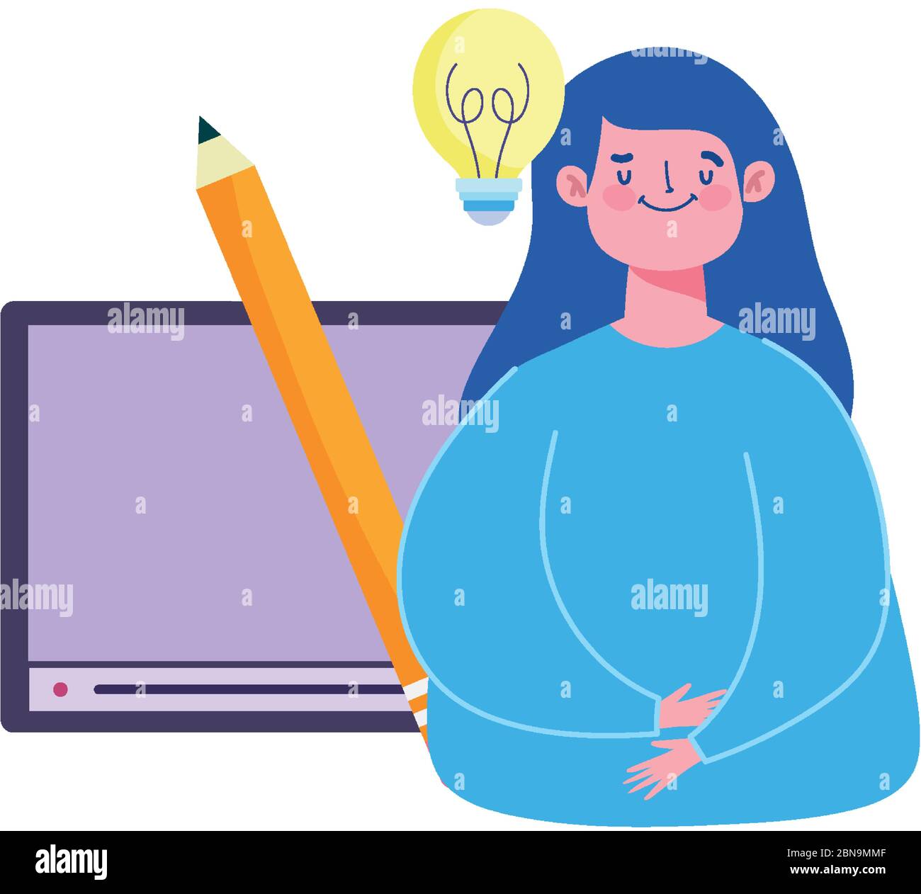 online education, student website digital creativity course cartoon ...