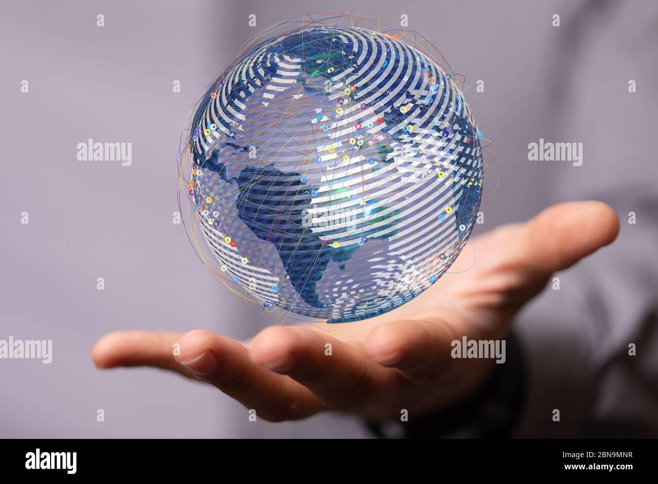 A digital earth connection concept 3d Stock Photo - Alamy
