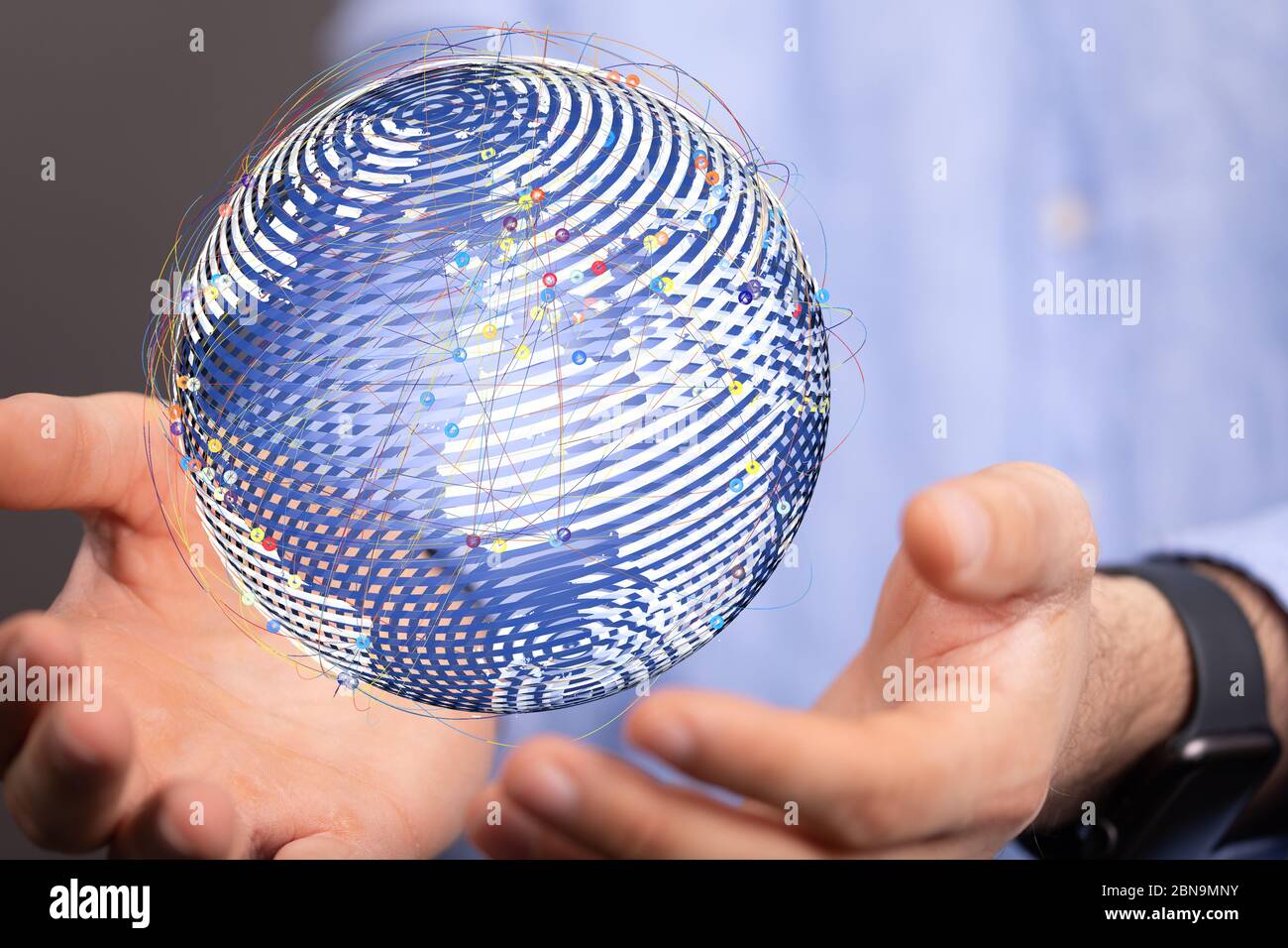 A digital earth connection concept 3d Stock Photo - Alamy