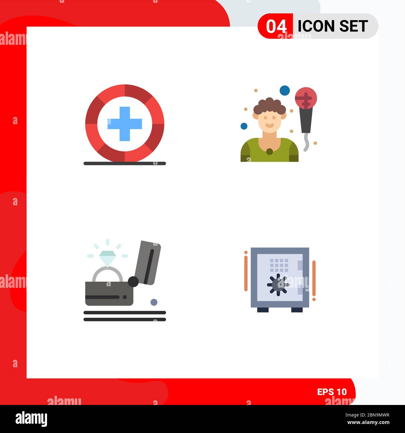 Stock Vector Icon Pack of 4 Line Signs and Symbols for disease, event ...