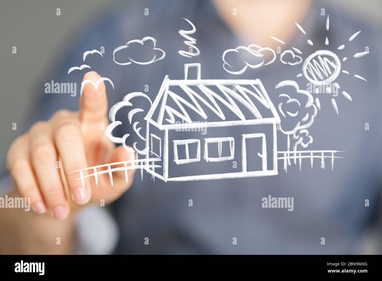 A house in among houses for real estate Stock Photo - Alamy