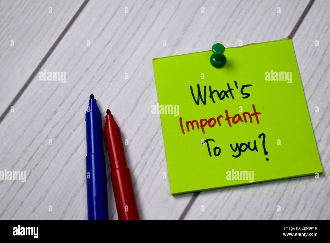 What's Important to you? write on sticky notes isolated on office desk ...