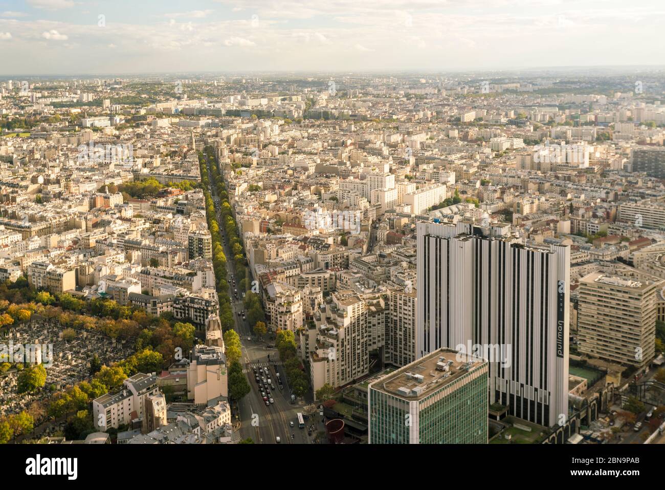 View of paris from above Montparnasse Tower, hotel Pullman paris on the ...
