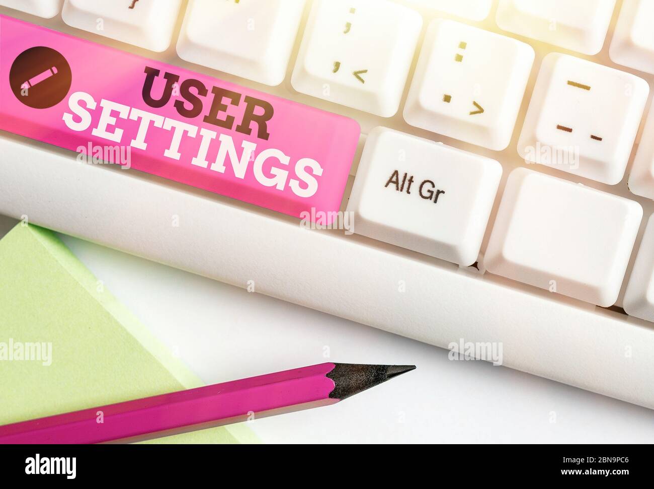 Word writing text User Settings. Business photo showcasing Configuration of appearance Operating ...