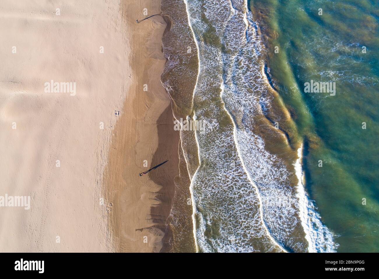 Aerial abstract view of Valencia beach with waves Stock Photo - Alamy