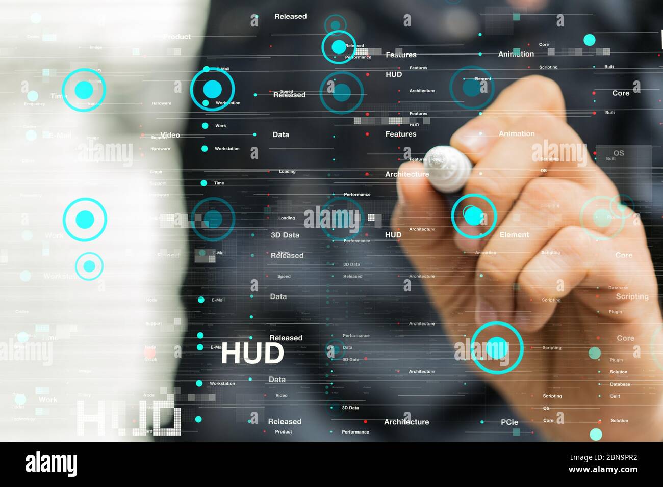 A Touch screen technology. Future modern touch screen technology Stock ...