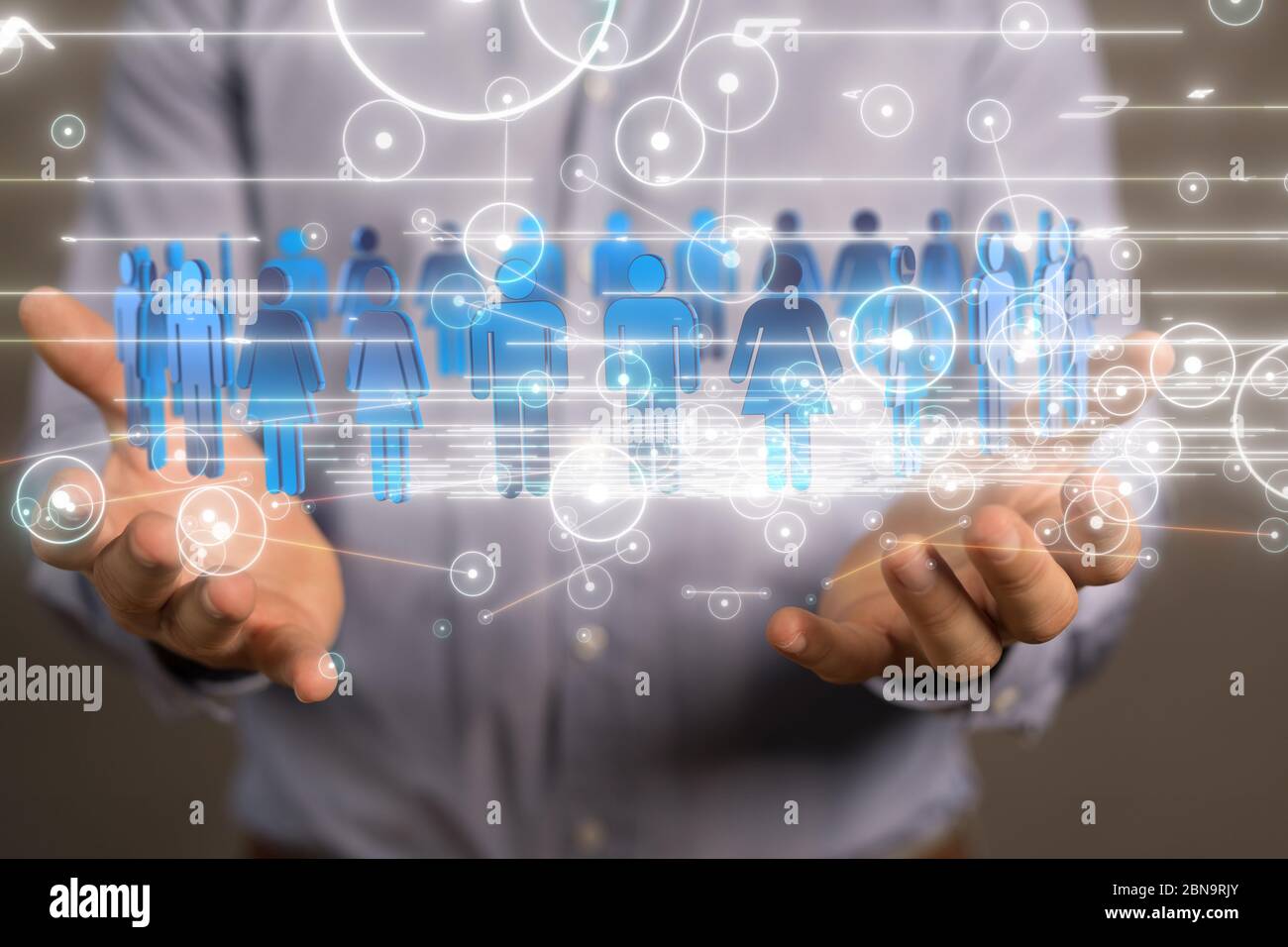 A Big data visualization. Network connection structure Stock Photo - Alamy