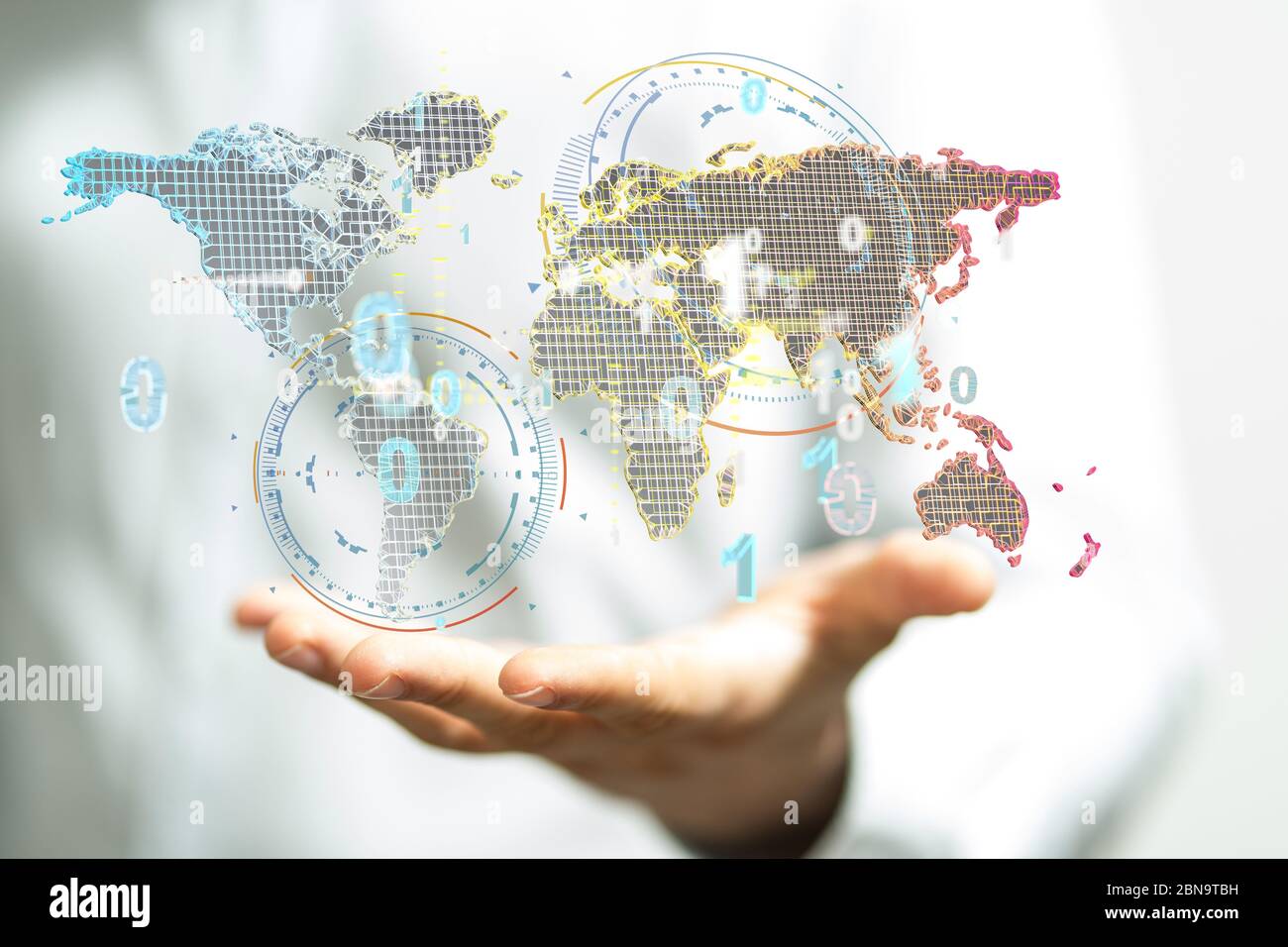 A World map point, line, composition, representing the global Stock ...