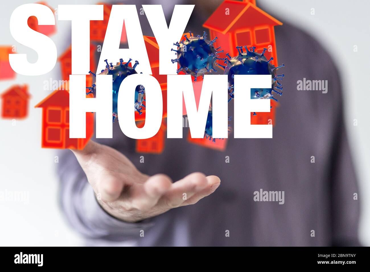 A Stay home digital stay safe 3d Stock Photo - Alamy