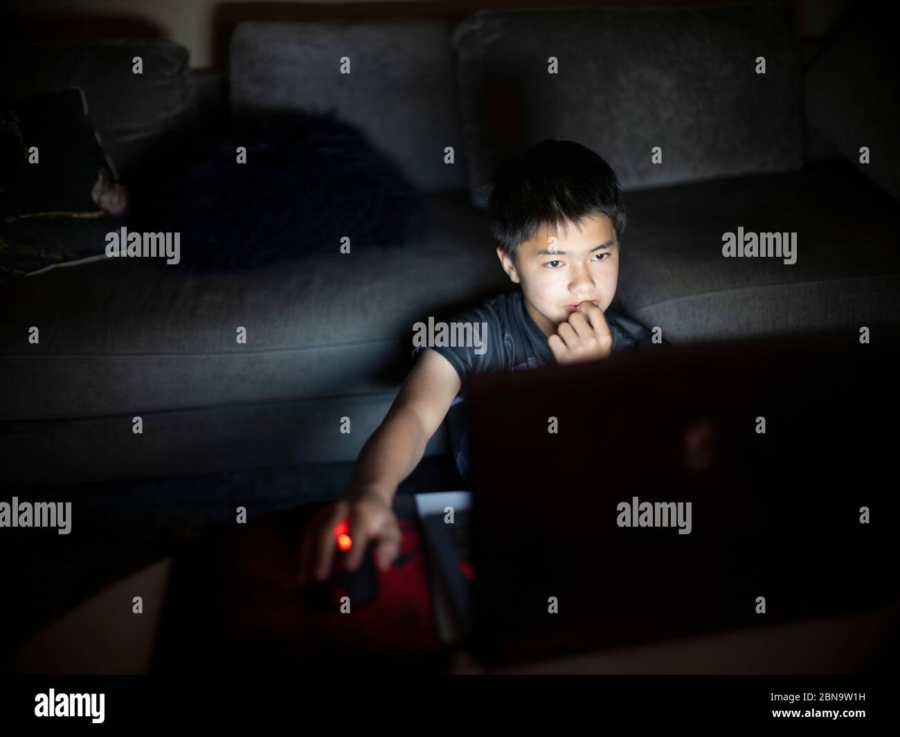 Year old boy uses computer hi-res stock photography and images - Alamy
