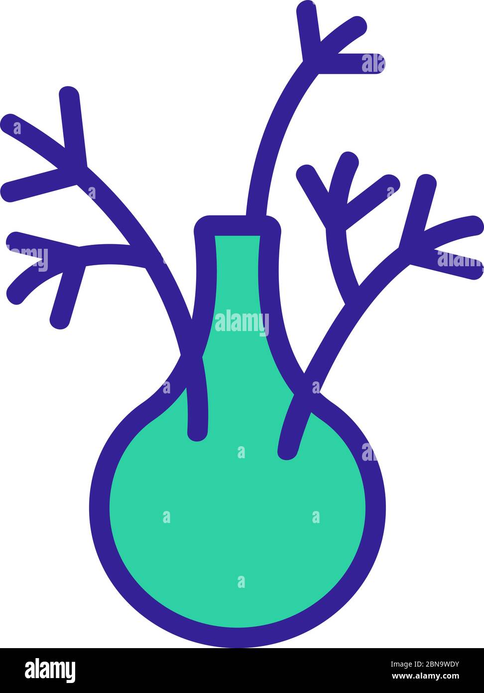 fennel root with sprouts icon vector outline illustration Stock Vector ...