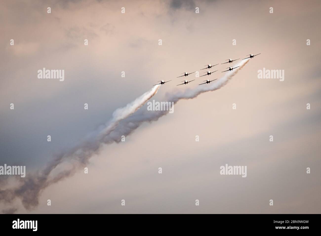 Royal canadian snowbirds flying in formation hi-res stock photography ...