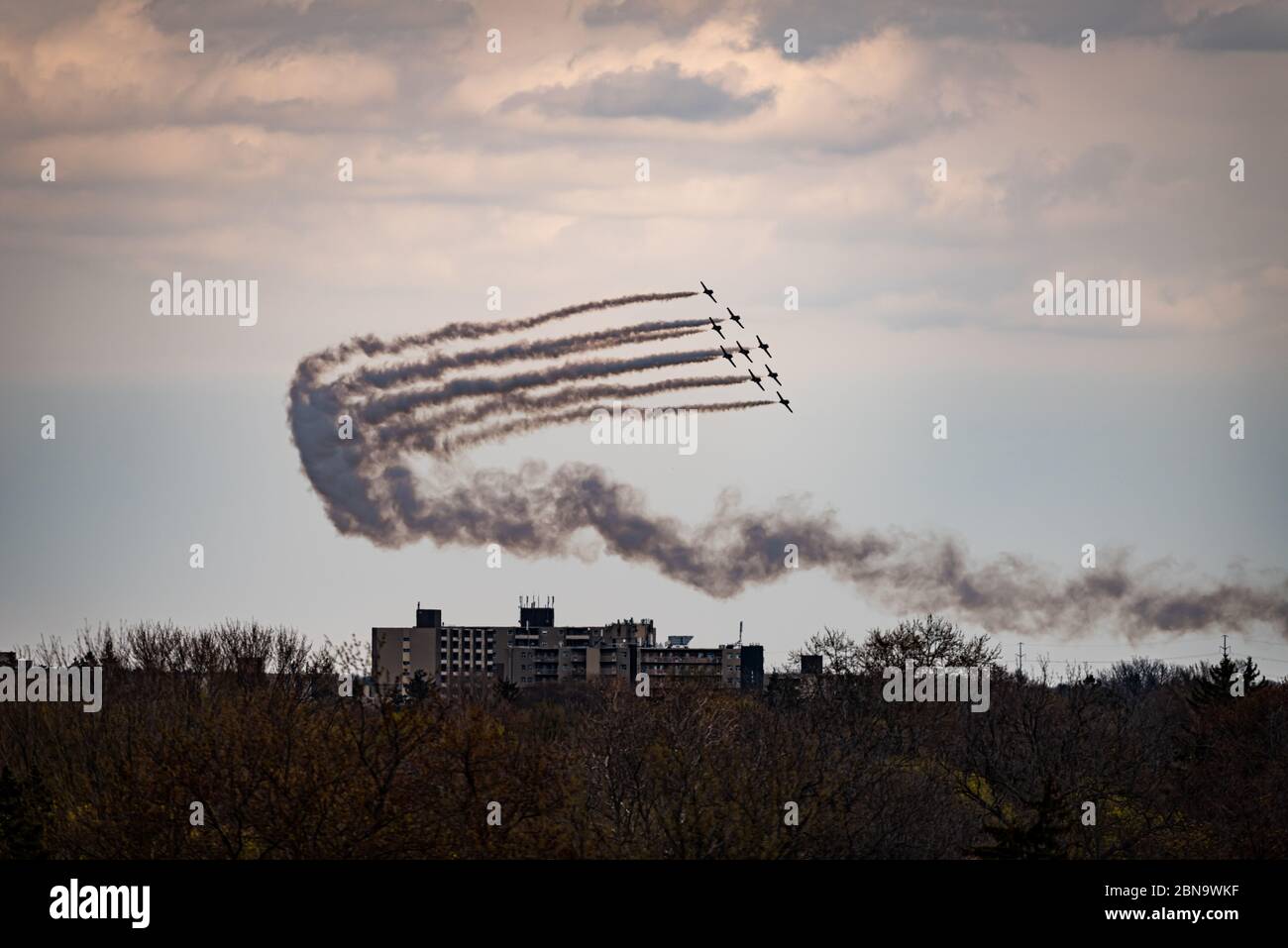 Royal canadian snowbirds flying in formation hi-res stock photography ...