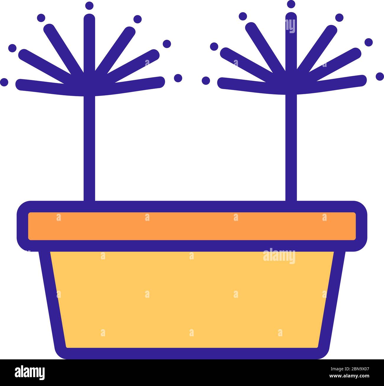 sprouted dill in pot icon vector outline illustration Stock Vector ...