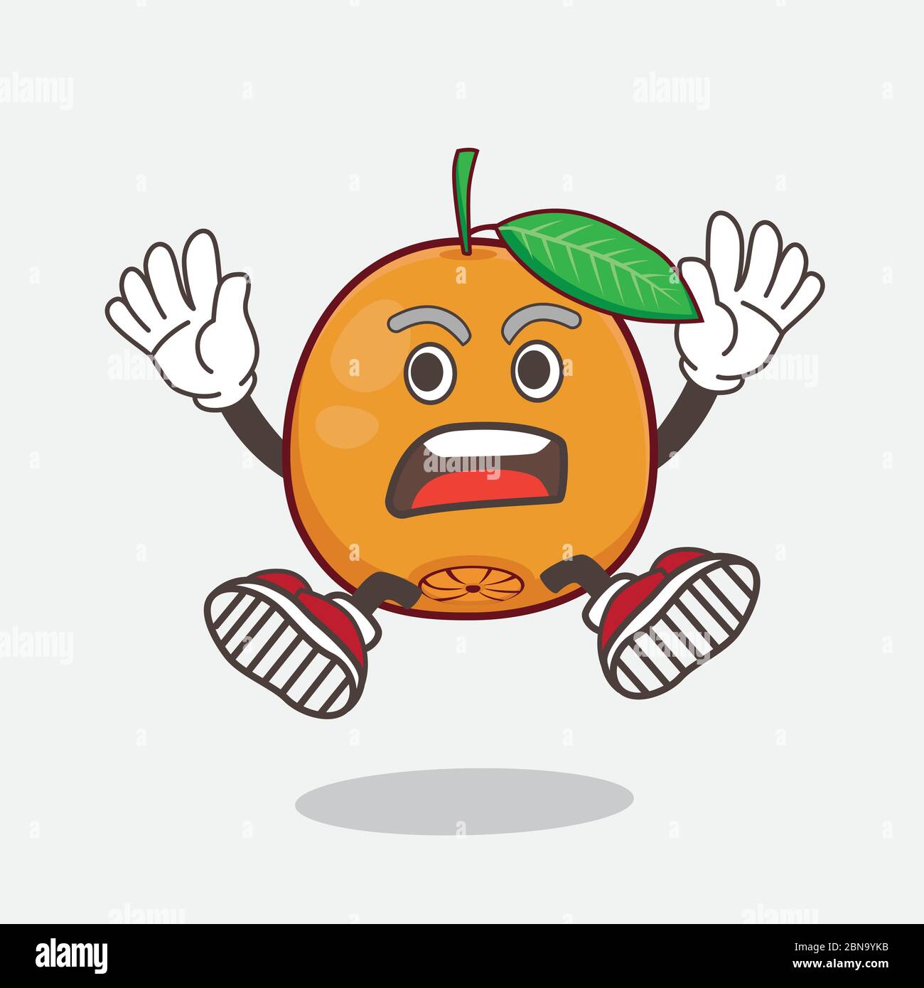 An illustration of Navel Orange cartoon mascot character with ...