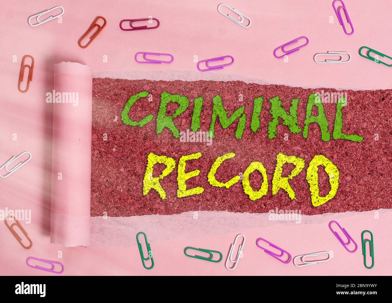 Handwriting text Criminal Record. Conceptual photo profile of an ...