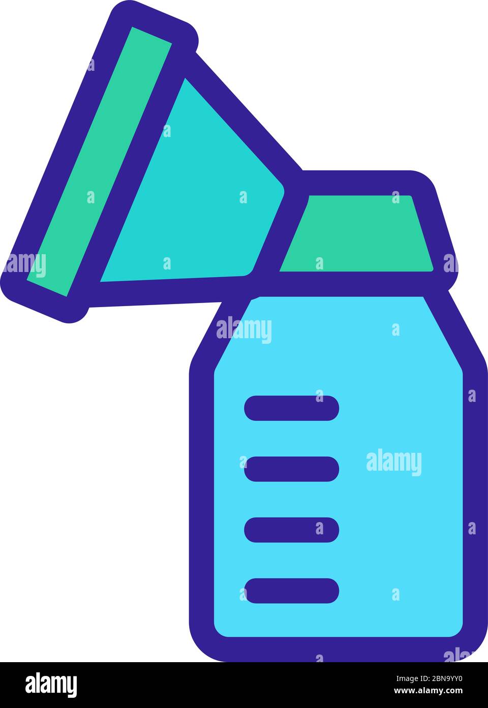 mechanical suction cup with measuring bottle icon vector outline ...