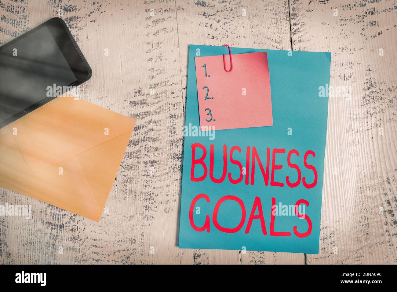 Text sign showing Business Goals. Business photo showcasing Expectation ...