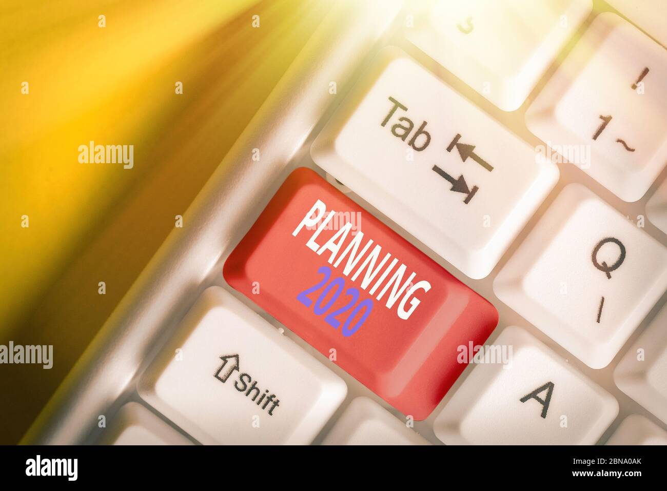 Handwriting text Planning 2020. Conceptual photo Begin with end in the ...