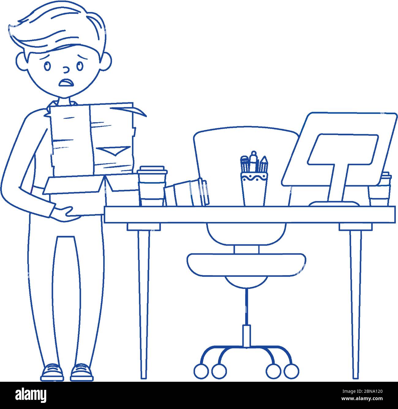 stress at work, stressed employee carrying pile of papers in office ...