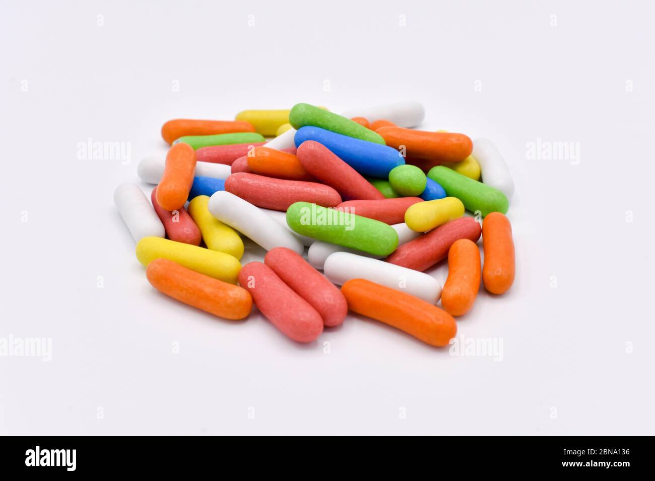 Closeup shot of the colorful sweets isolated on a white background ...