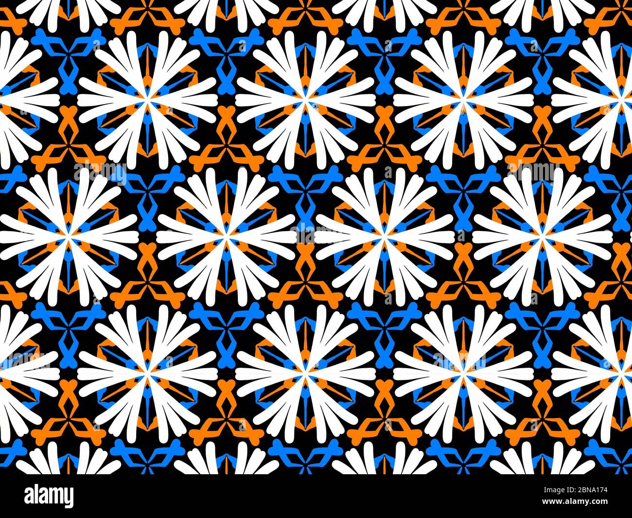 Wallpaper illustration with orange blue and white abstract flower ...