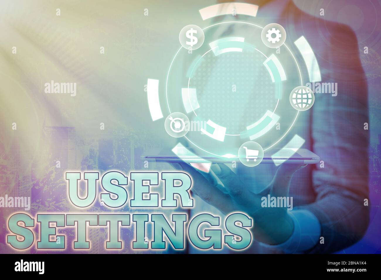 Text sign showing User Settings. Business photo showcasing Configuration of appearance Operating ...