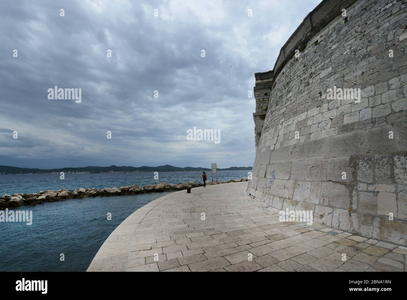 The city walls of Zadar near the Foša marina Stock Photo - Alamy