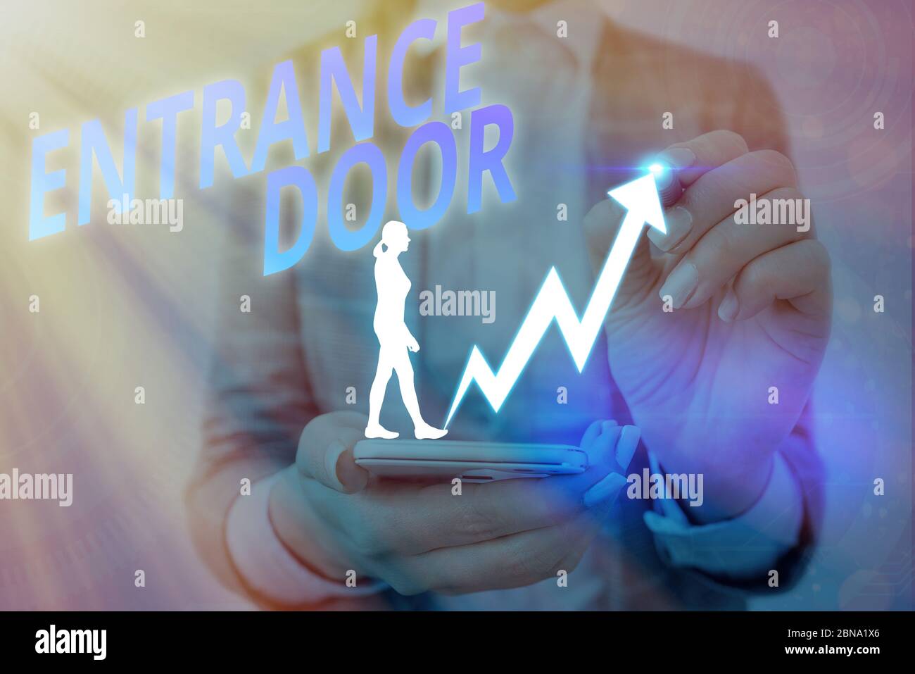 Handwriting text writing Entrance Door. Conceptual photo Way in Doorway ...