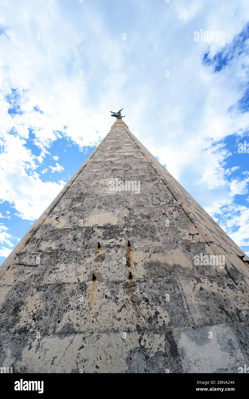 A statue of an Angel at the top of the Bell tower of St. Anastasia ...