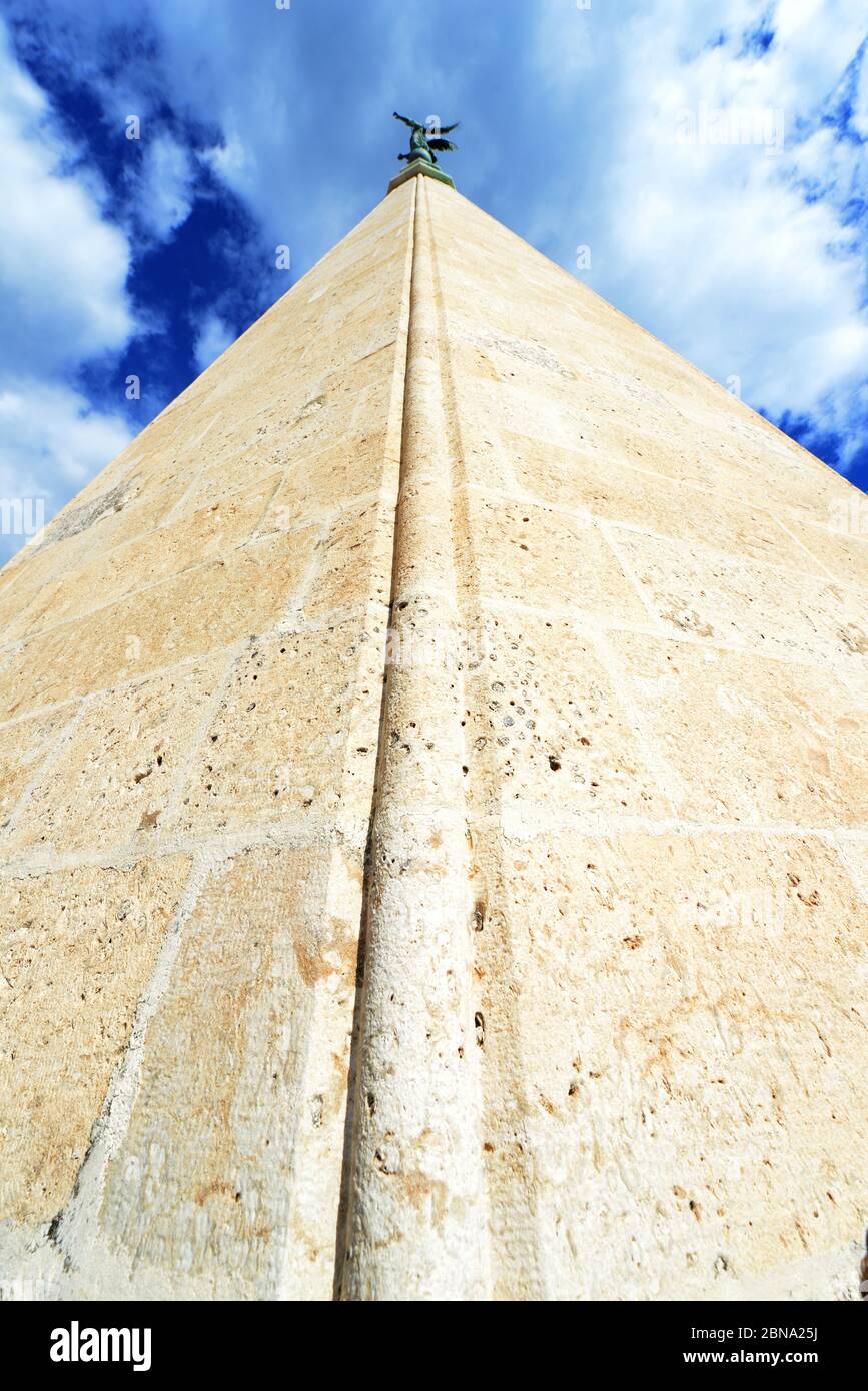 A statue of an Angel at the top of the Bell tower of St. Anastasia ...