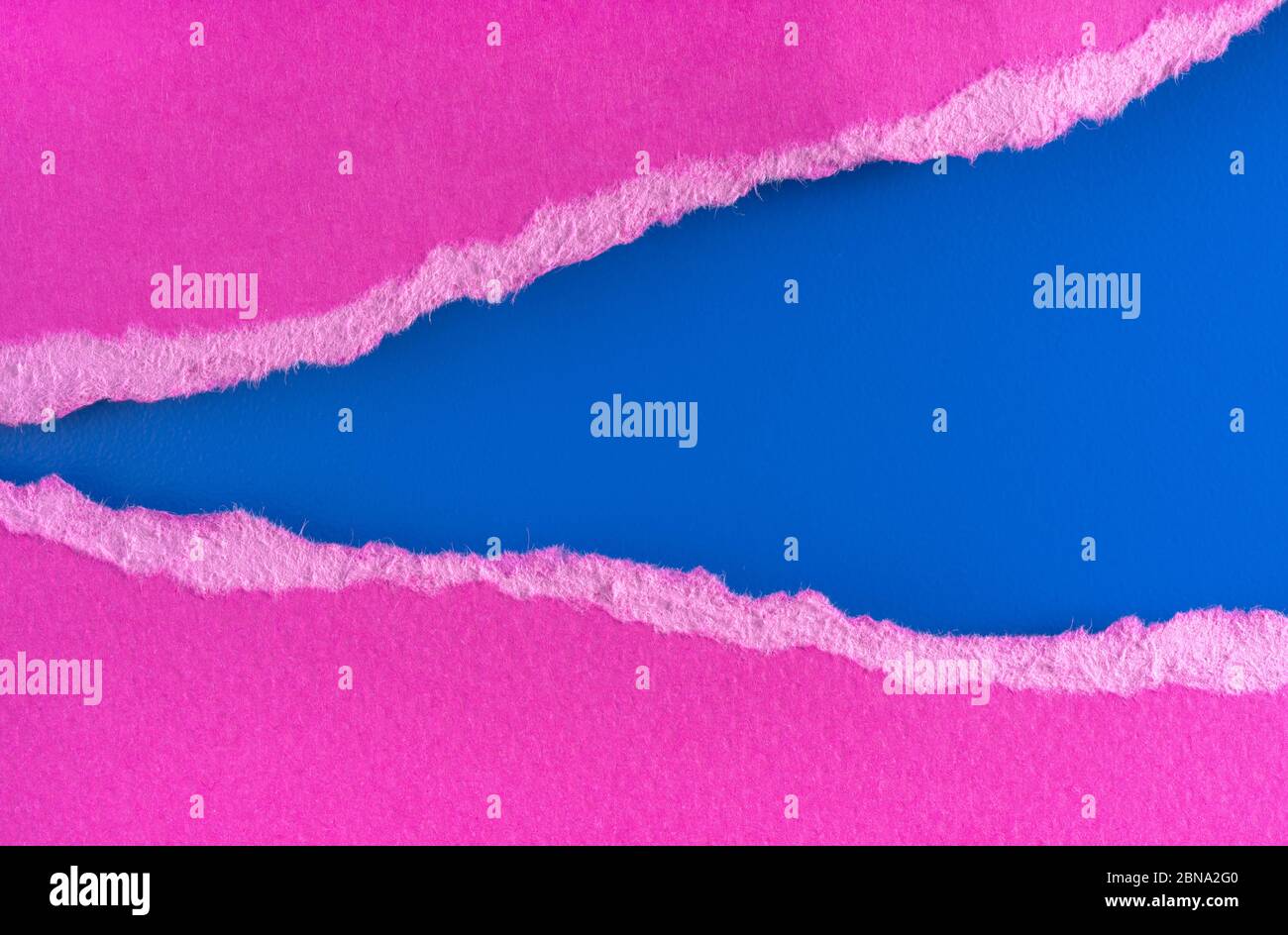 Ripped paper piece edge isolated with soft shadow. Torn purple paper ...